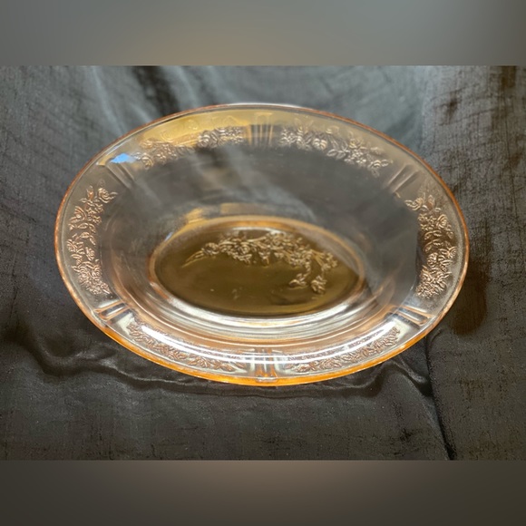 Dining | Pink Depression Glass Sharon Cabbage Rose Pattern Oval Serving ...